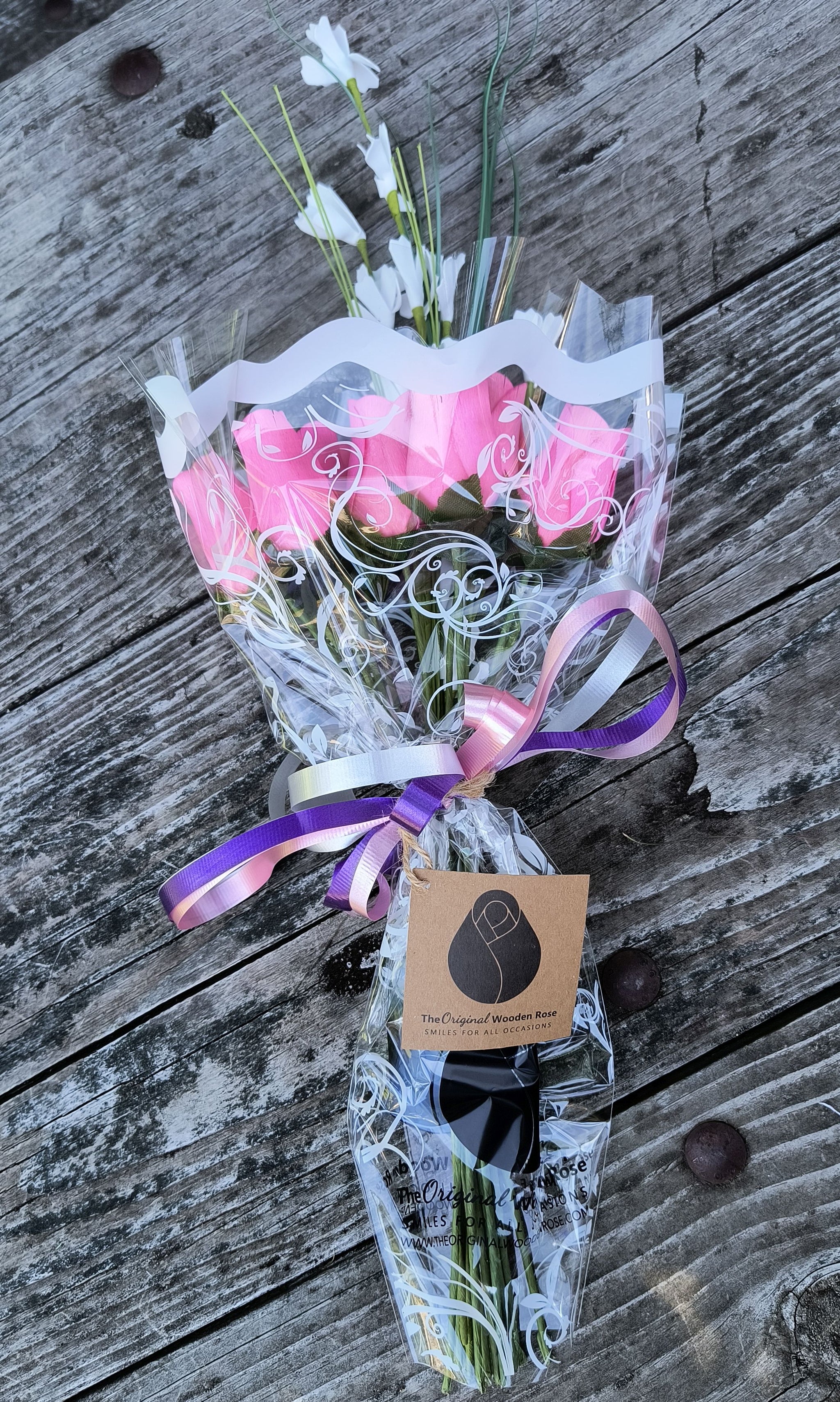 Breast Cancer Awareness All Pink Wooden Rose Bouquet – The Original ...