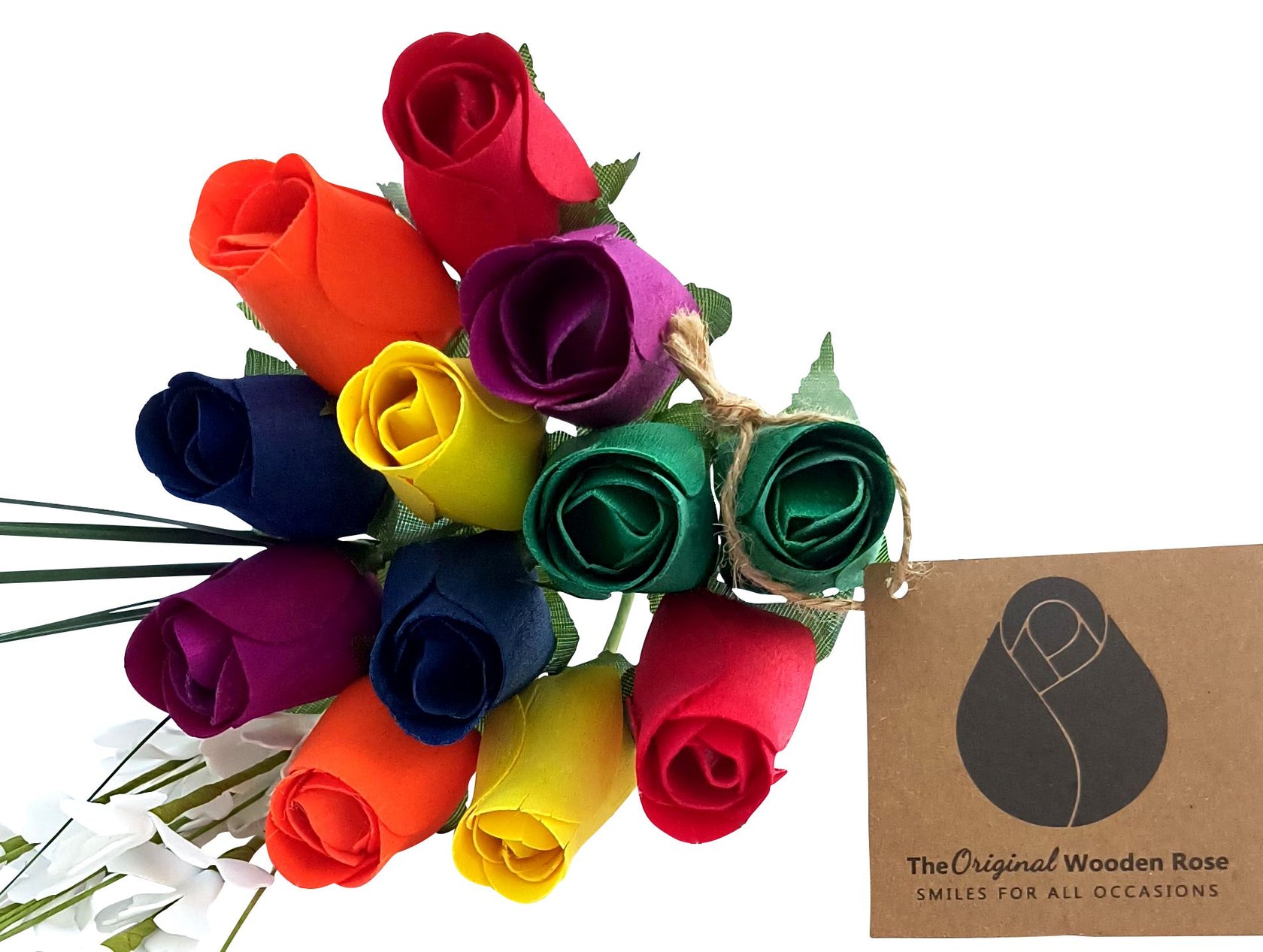 Gay Pride Rainbow of Wooden Roses Flower Bouquet – The Original Wooden Rose