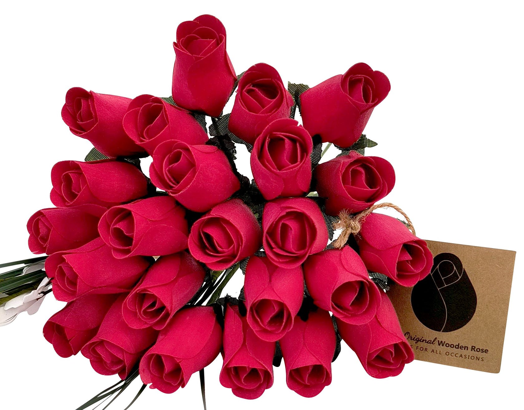 All Red Wooden Rose Flower Bouquet – The Original Wooden Rose