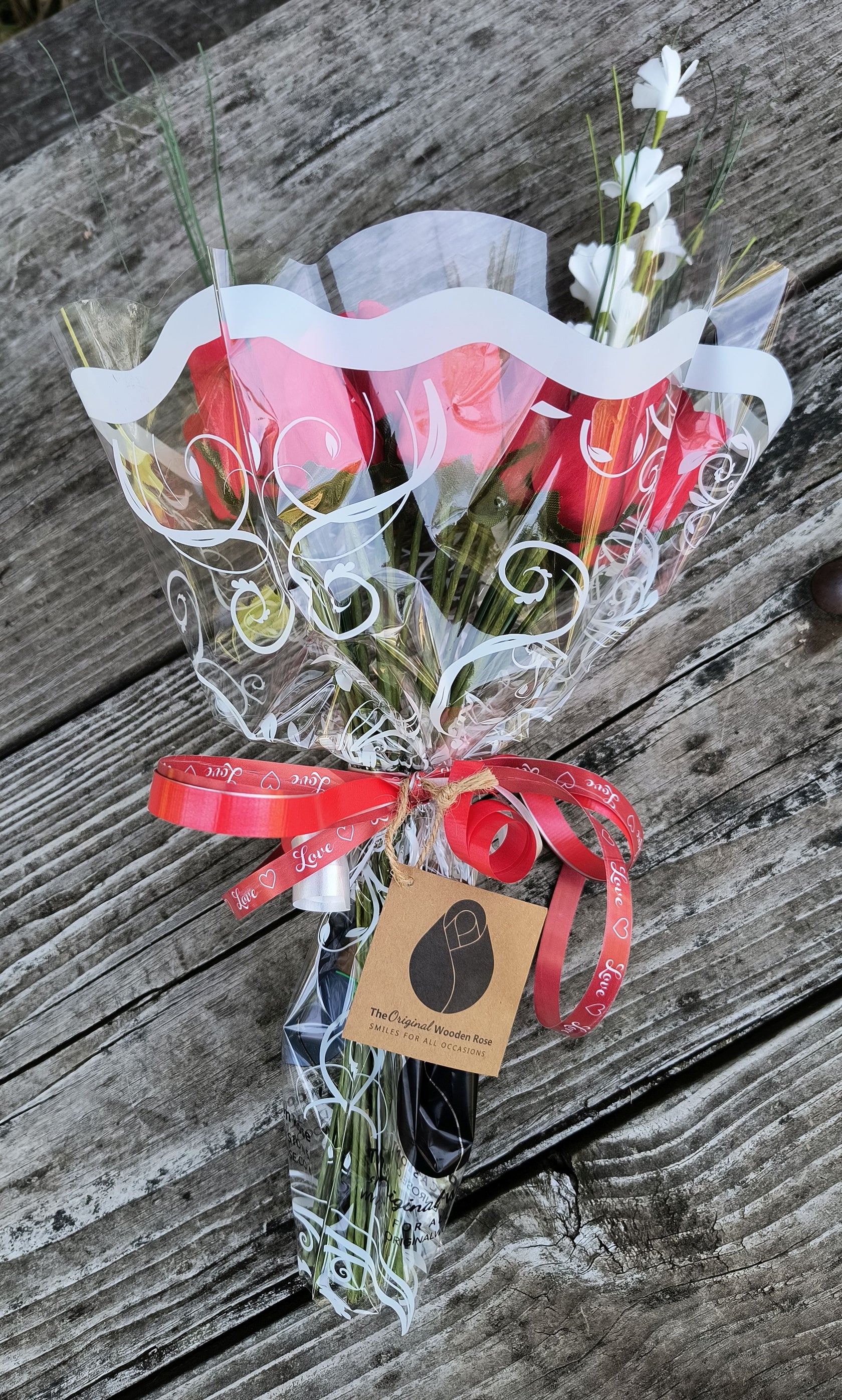 All Red Wooden Rose Flower Bouquet – The Original Wooden Rose