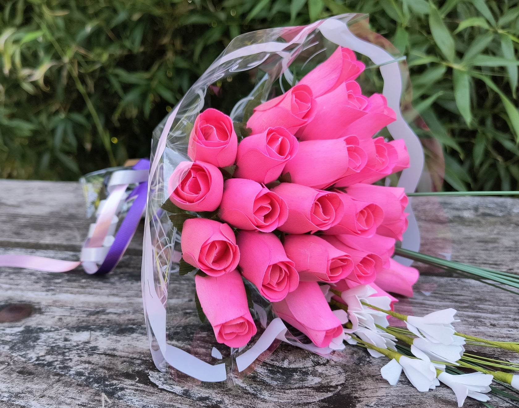 Breast Cancer Awareness All Pink Wooden Rose Bouquet – The Original ...
