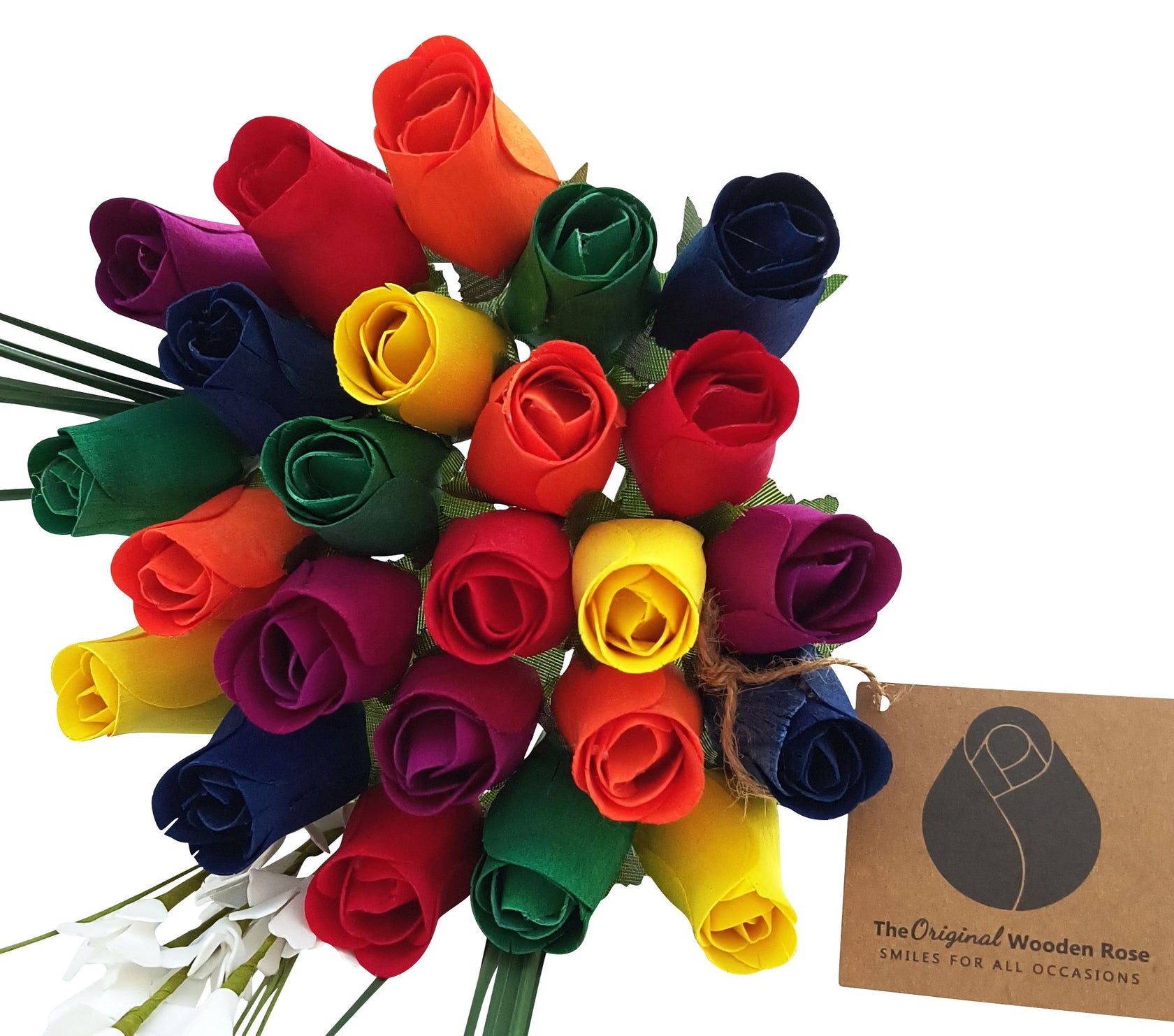 Gay Pride Rainbow of Wooden Roses Flower Bouquet – The Original Wooden Rose