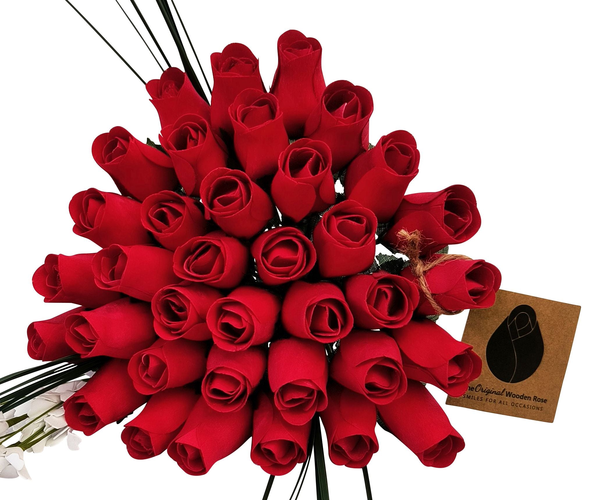 All Red Wooden Rose Flower Bouquet – The Original Wooden Rose