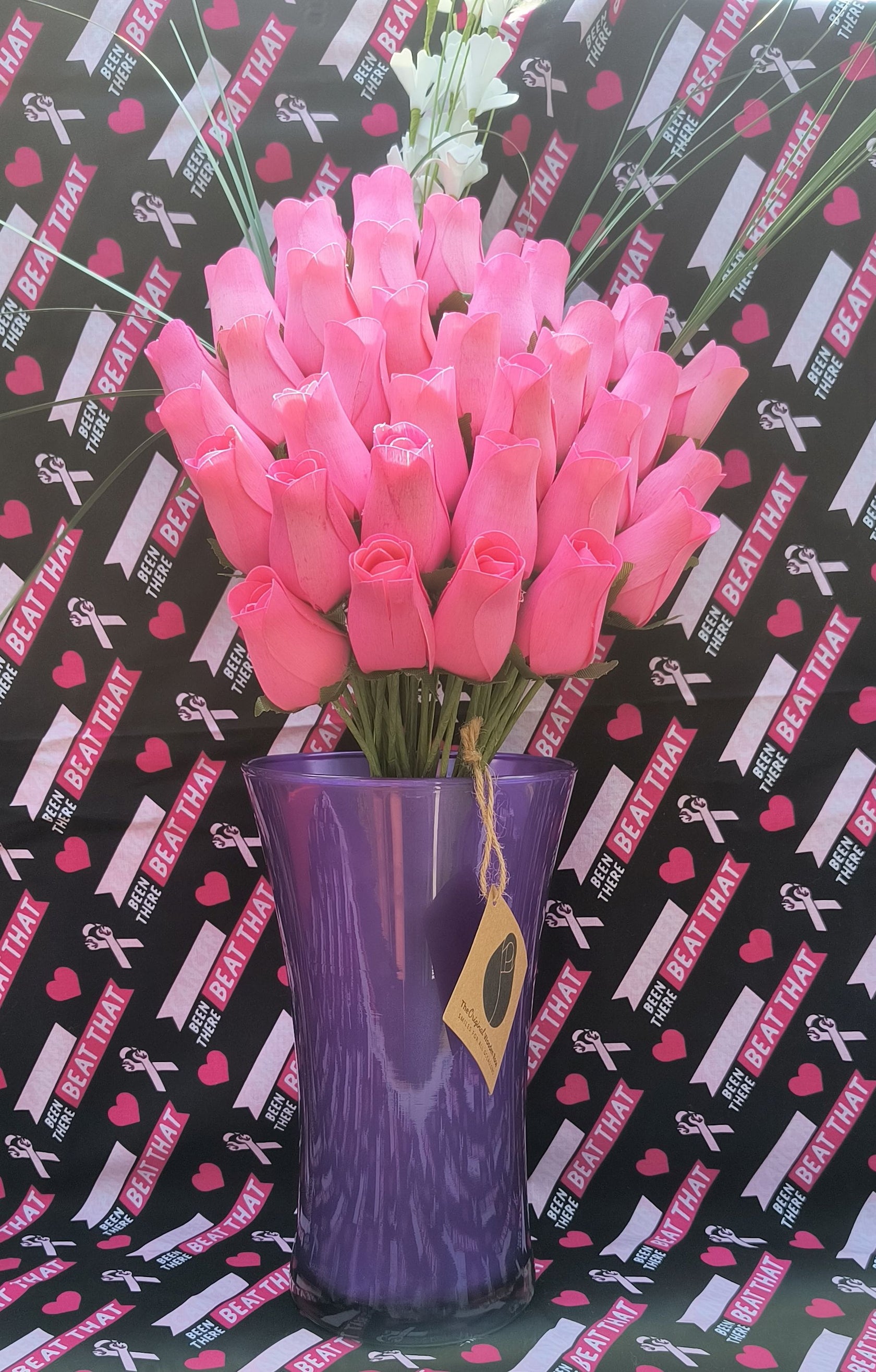 Breast Cancer Awareness All Pink Wooden Rose Bouquet – The Original ...