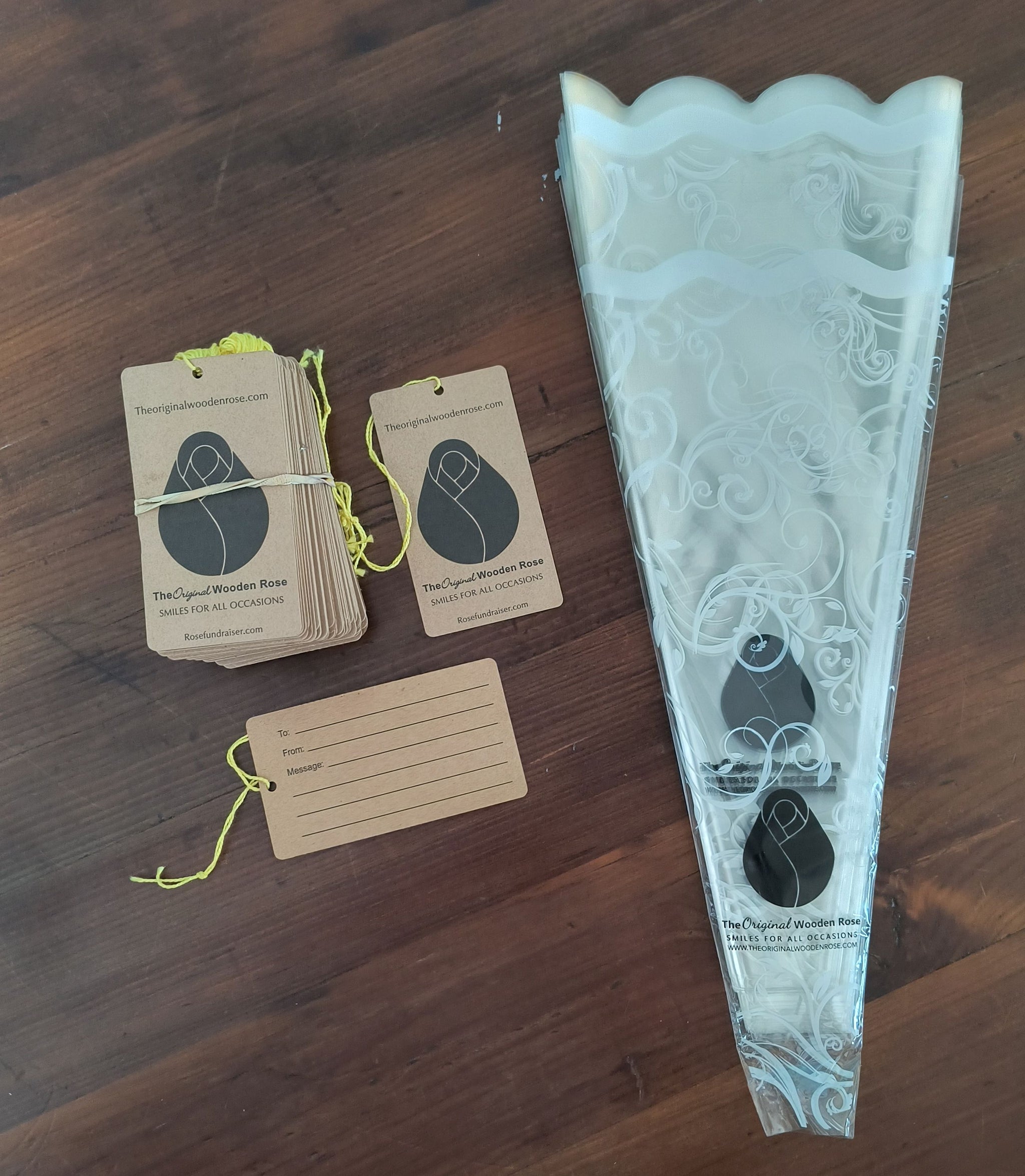 Fundraising Kit, 800 Wooden Roses, Sleeves, Grass and Tags. – The ...